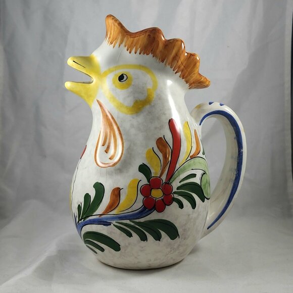 Deruta | Dining | Rare Large Rooster Serving Pitcher Decor Italy Deruta ...